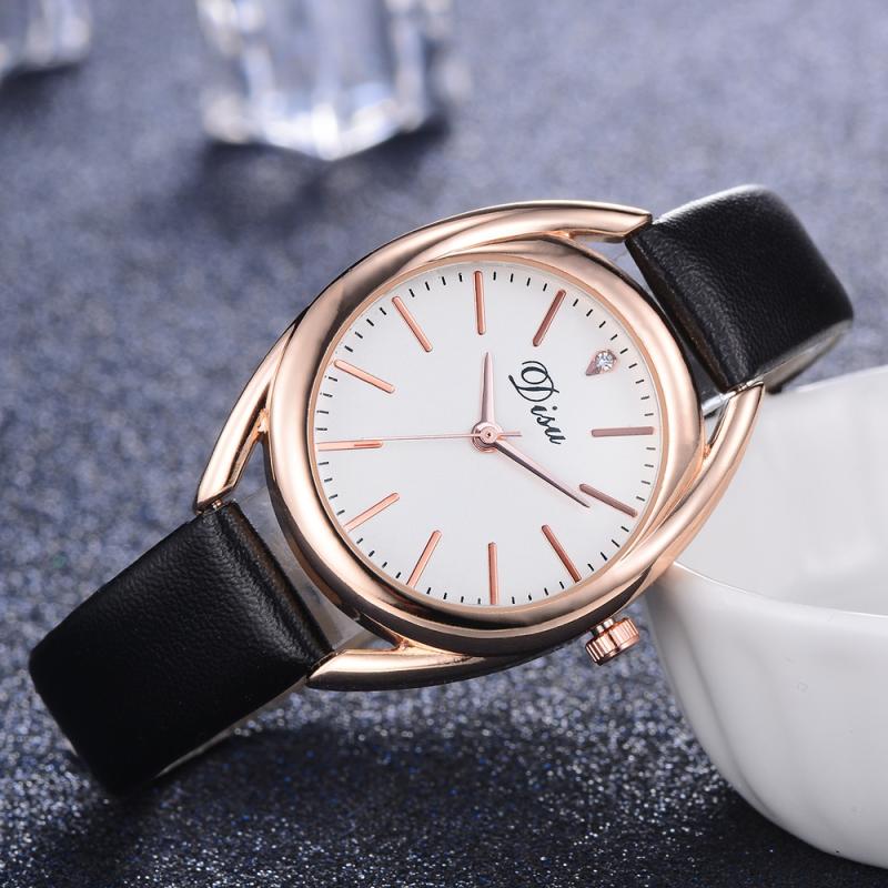 Buy Disu Women Classic Round PU Casual Watch Quartz Analog Bracelet ...