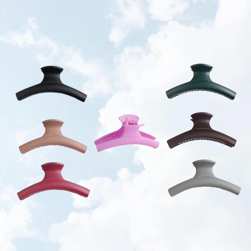 Buy 7Pcs Hair Claws Dull Polish Clips Solid Color Clamp Women Hair ...