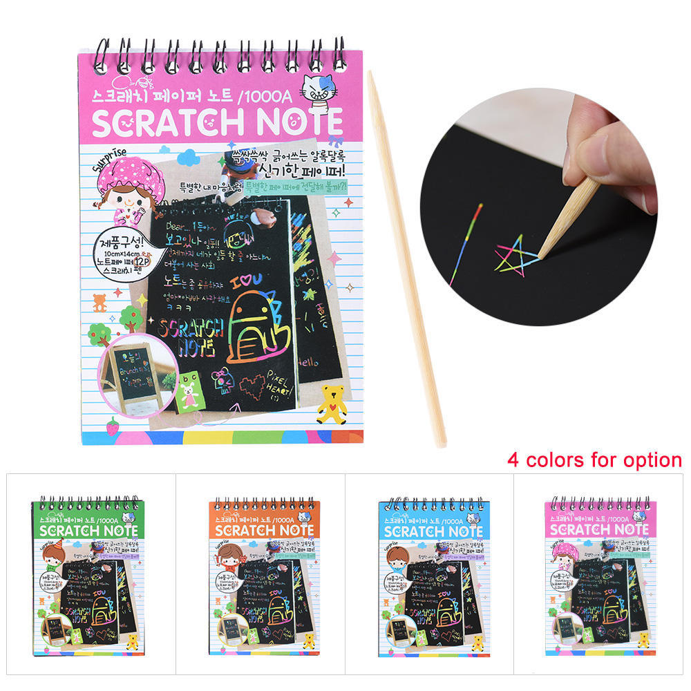 Spiral Scratch Painting Book Notebook Notepad DIY Drawing Graffiti ...
