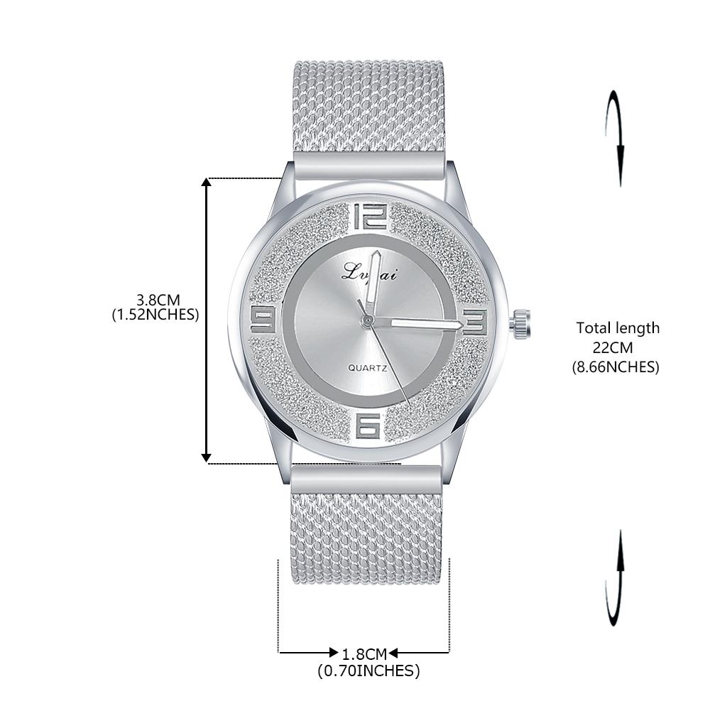 Buy Fashion Women Watch Stainless Steel Mesh Strap Quartz Watch Casual ...