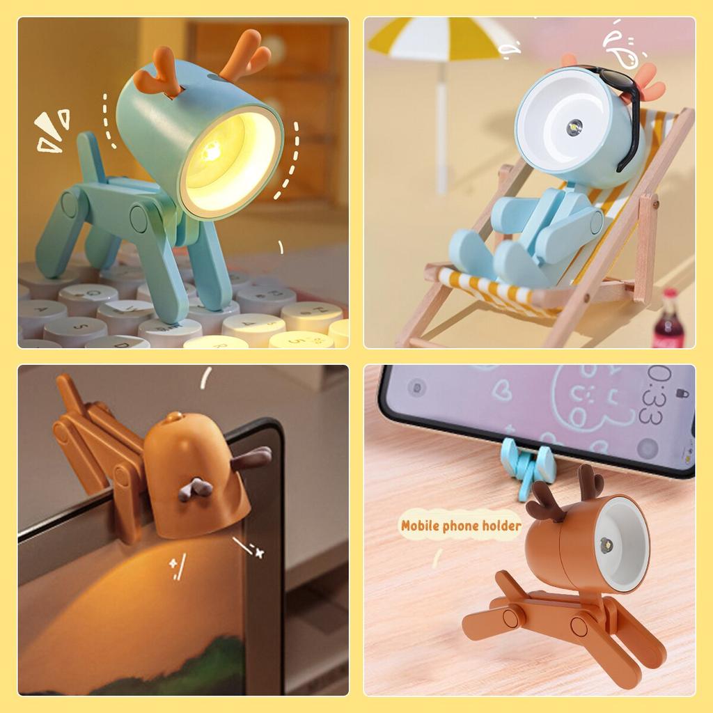 Buy 3Pcs Mini Led Desk Lamp Animal Shape Night Light Reusable Cute ...