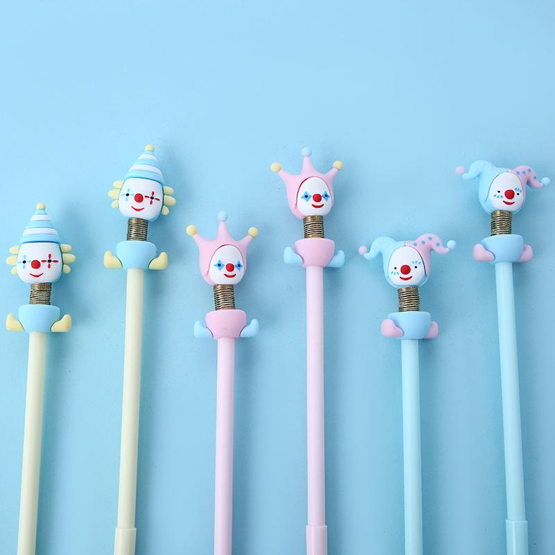 3pcs Cute Shaking Clown Pen Ballpoint Black Color Gel Ink Pens Writing ...