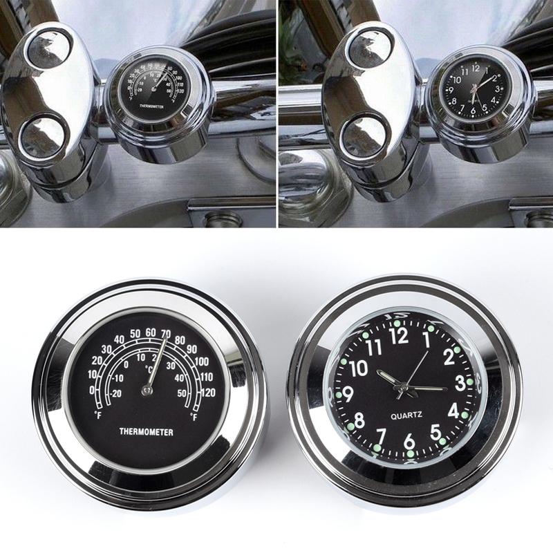 7/8" to 1" Aluminum Alloy Motorcycle Handlebar Watch Dial Clock ...