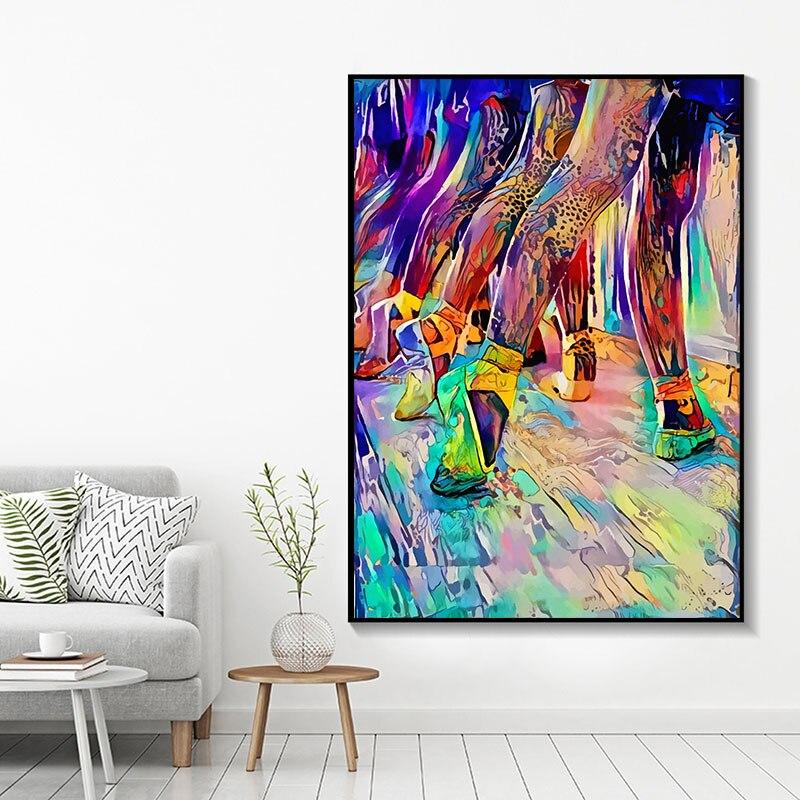 Cheap Abstract Ballet Dancer Canvas Painting Wall Art Ballet Shoes ...