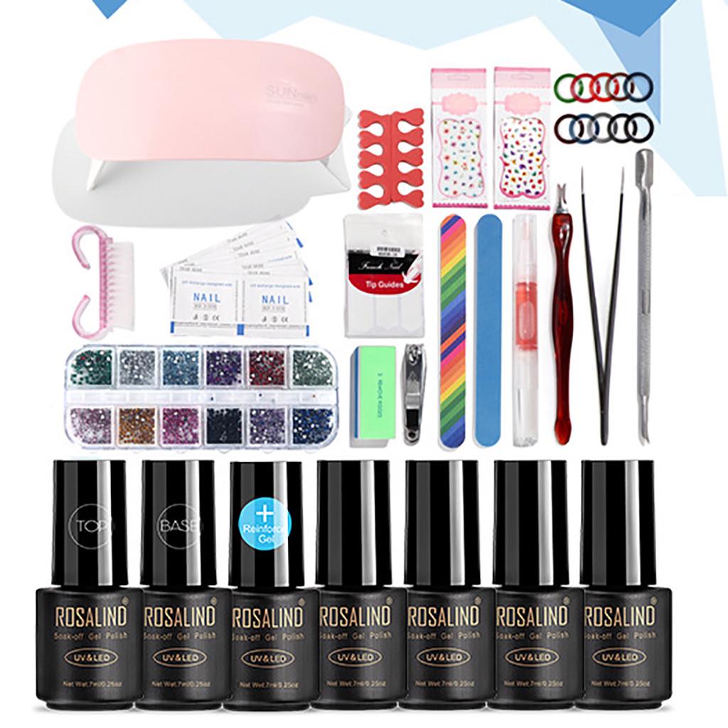 Buy LED Nail Lamp Dryer With Nail Gel Polish Kit Soak Off Manicure ...