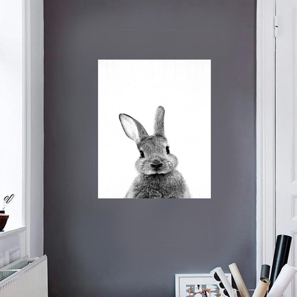 Nordic Rabbit Art Poster Wall Painting Frameless Print Picture Home ...