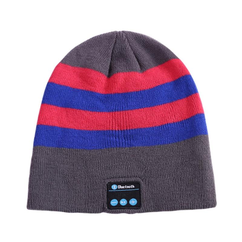 💰Cumpără Striped Color Matching Knitted Winter Warm Bluetooth Headset ...