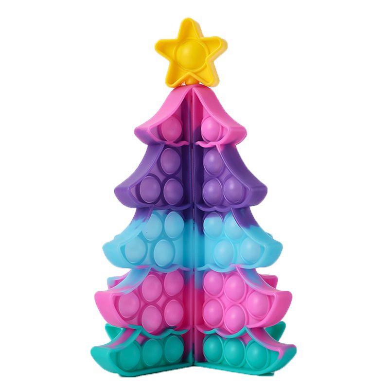 Buy Stress Reliever Toy Christmas Tree Fidget Push Bubble Simple Dimple ...