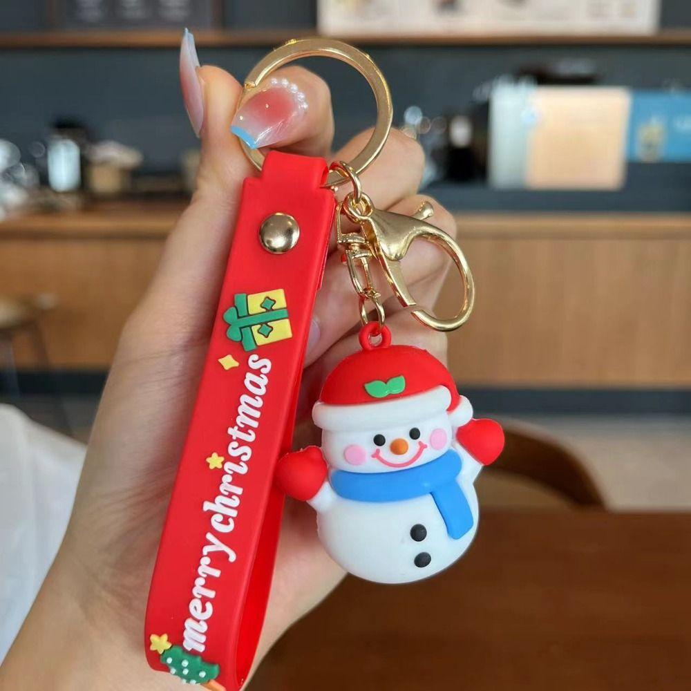 Gifts Santa Claus Xmas Tree 3D Doll Keychain New Year Keychain Car Keys ...