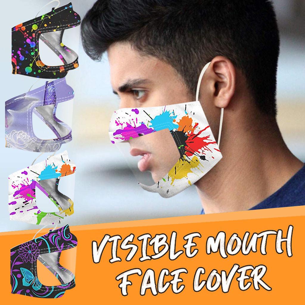 Buy 4PC Smile Communicator Face mask with Clear Vinyl Visible ...