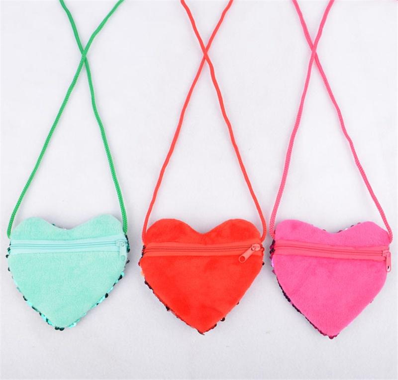 1pcs Sequin Lanyard Love Bag Children Coin Purse Creative Diagonal ...