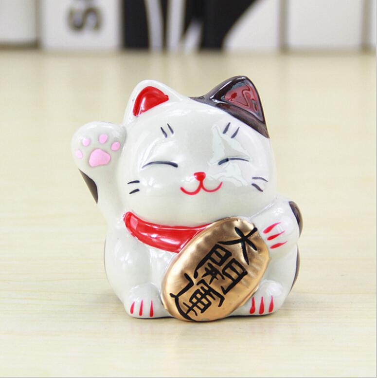 Buy Lovely Lucky Cat Coin Saving Box Ceramic Fortune Cat Money Tank ...