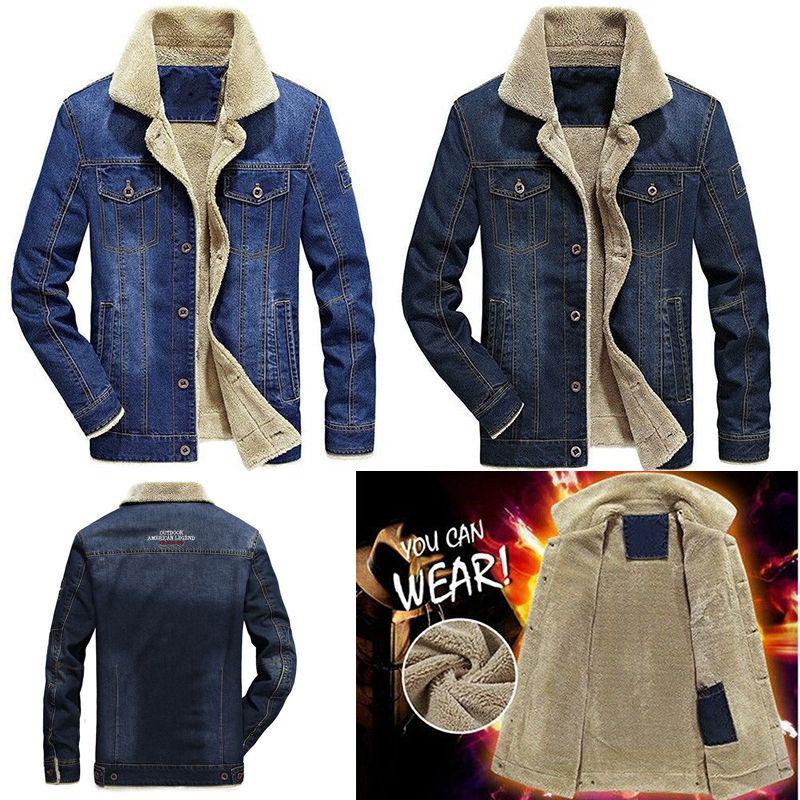 Buy Winter Denim Jacket Men Clothing Jean Coat Men Casual Jacket ...