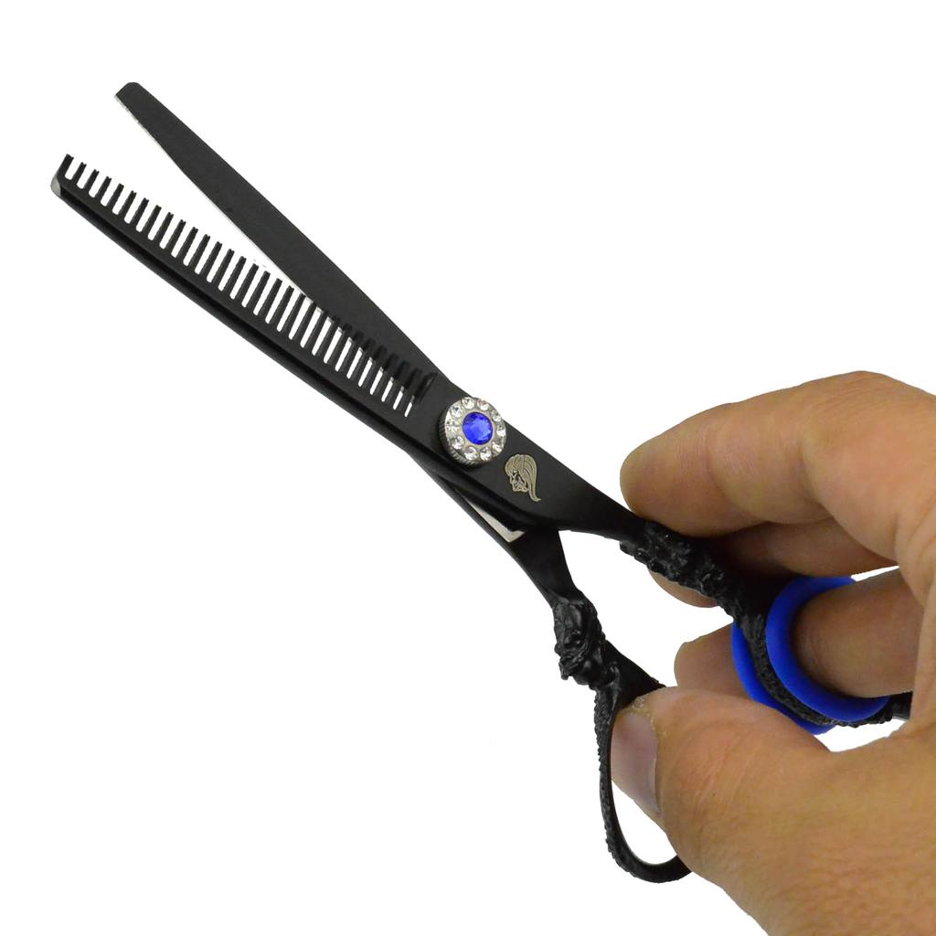 Buy Univinlions 6" Black Hair Scissors Kit Professional Hairdressing ...