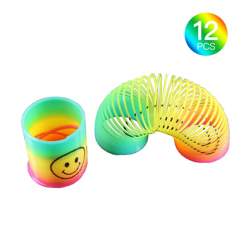 Buy Chende 12 Pcs Mini Slinky Smiley Face Springs Rainbow Pinata ...