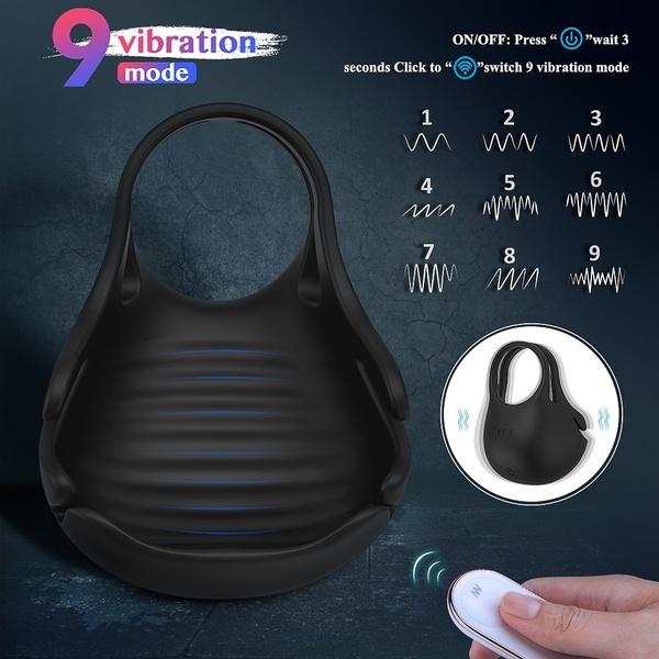 Buy 9 Vibration Mode Couple Sex Toys Male Remote Control Penis Ring ...