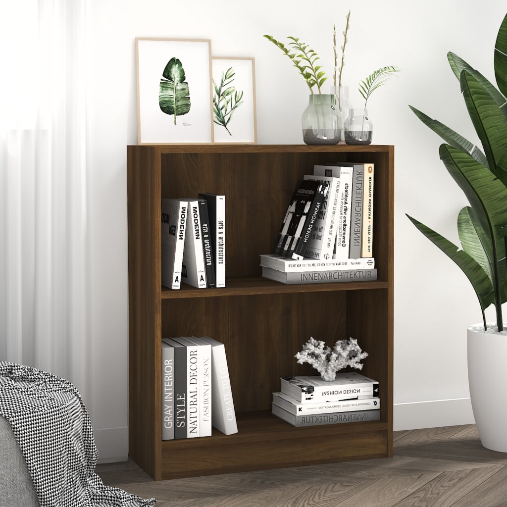 Buy Bookshelf Brown Oak 60x24x74.5 cm Engineered Wood at affordable ...