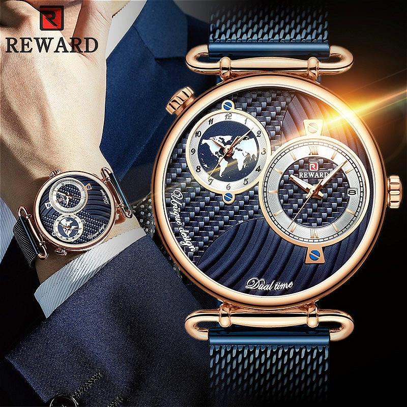 Buy Mens Business Multi-time Zone Watch Waterproof Sports Creative ...