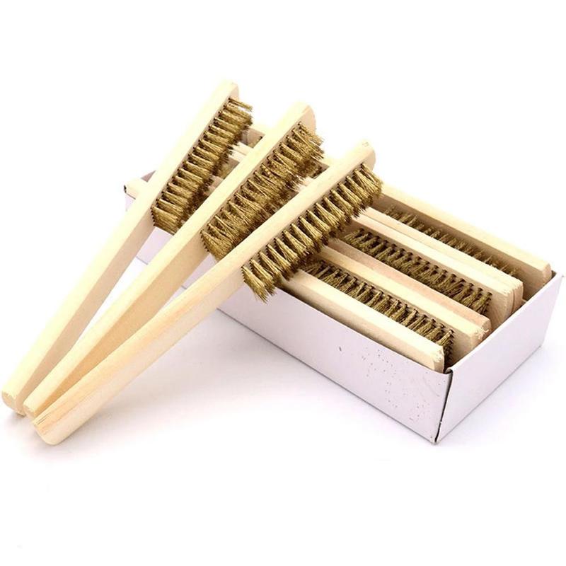 Buy Copper Wire Brush With Wooden Handle Brass Wire For Industrial ...