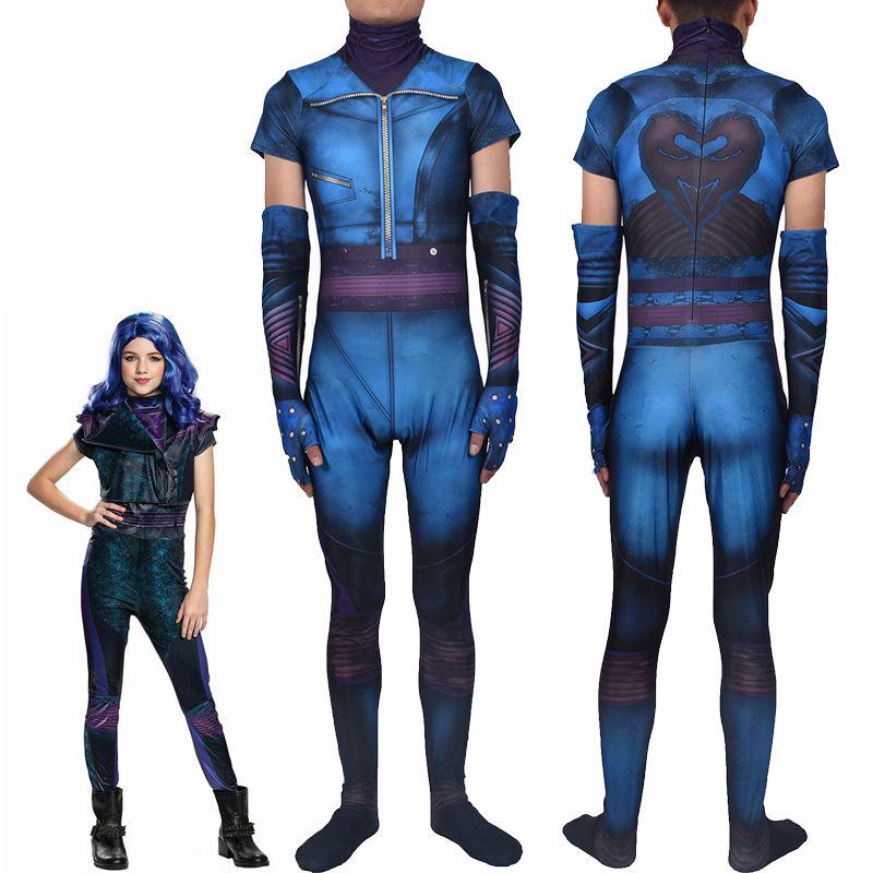 Buy Descendants 3 Evie Cosplay Costume Adult Kids Jumpsuit Fancy Dress ...