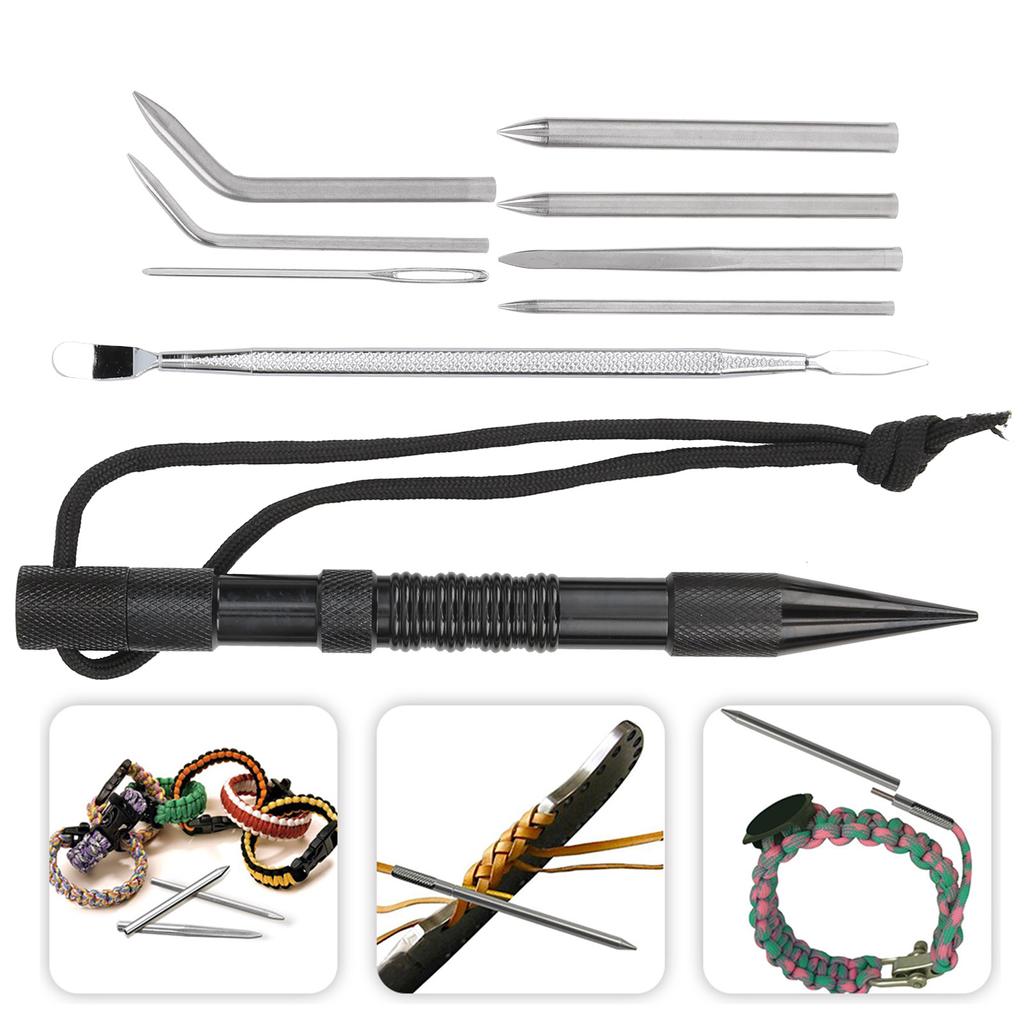 Buy 9pcs Stainless Steel Umbrella Rope Needle Set DIY Bracelet Knitting ...