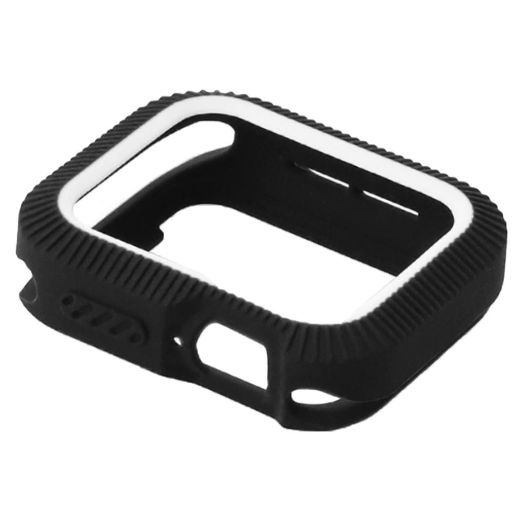 Buy Bicolor Soft Silicone Protective Case for Apple Watch 4 40mm Black ...
