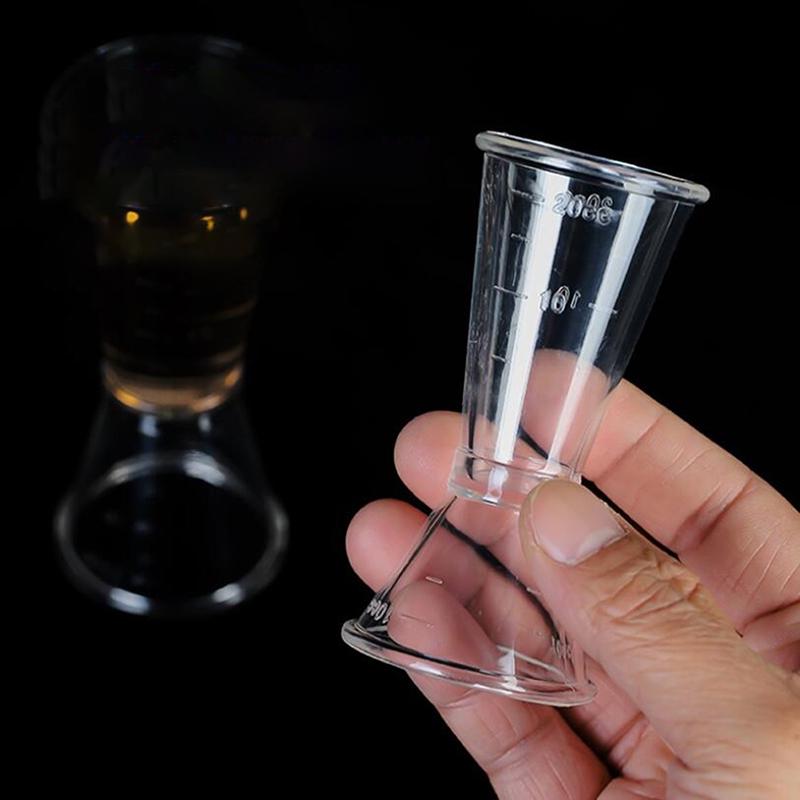 Plastik Jigger Tek Çift Kokteyl Şarap Kısa İçecek Bar Parti Ölçü Kupası ...