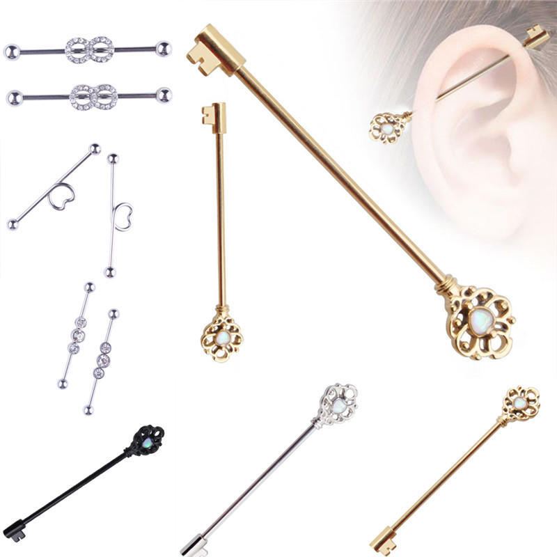 Buy Fashion 1Pc Industrial Bar Scaffold Ear Barbell Ring Various Styles ...