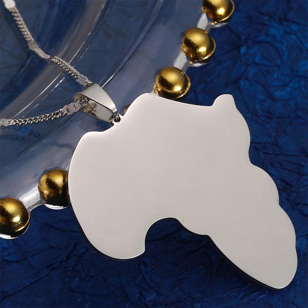 Buy Stainless Steel African Map Pendant Necklace Jewelry Map of Africa ...