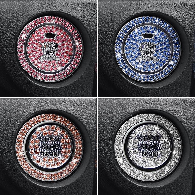 Buy Bling 1PC Auto Car Decorations Car Interior Rhinestone Push Button ...