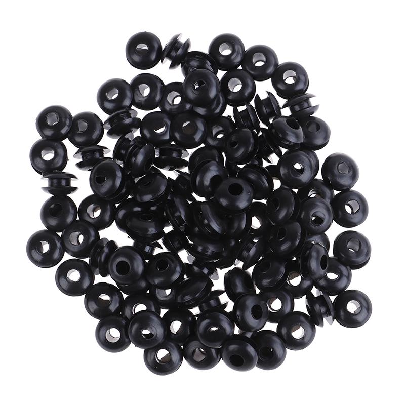 Buy 100/200Pcs Needle Rubber Grommets Nipple Black "H" Type Needle Pad ...