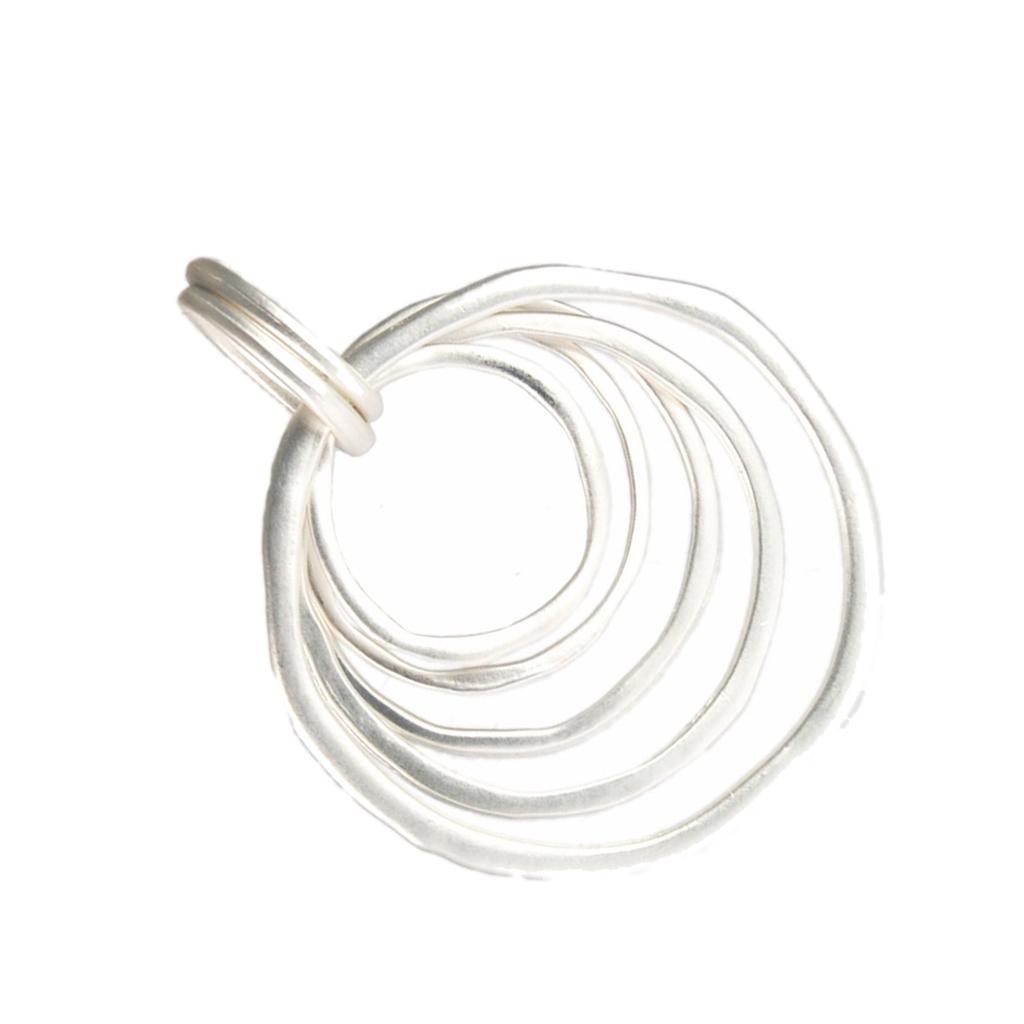 Buy 5 Pieces Matte Silver Large 7 Rings Circles Pendants Charms Jewelry ...