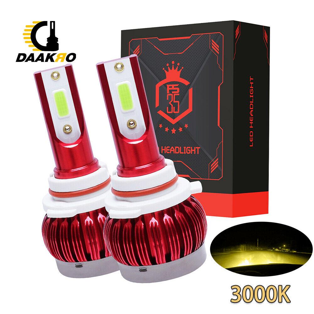 Buy Pair 3000K Gold Yellow H8/H9/H11 LED Car Headlight Bulb High Beam ...