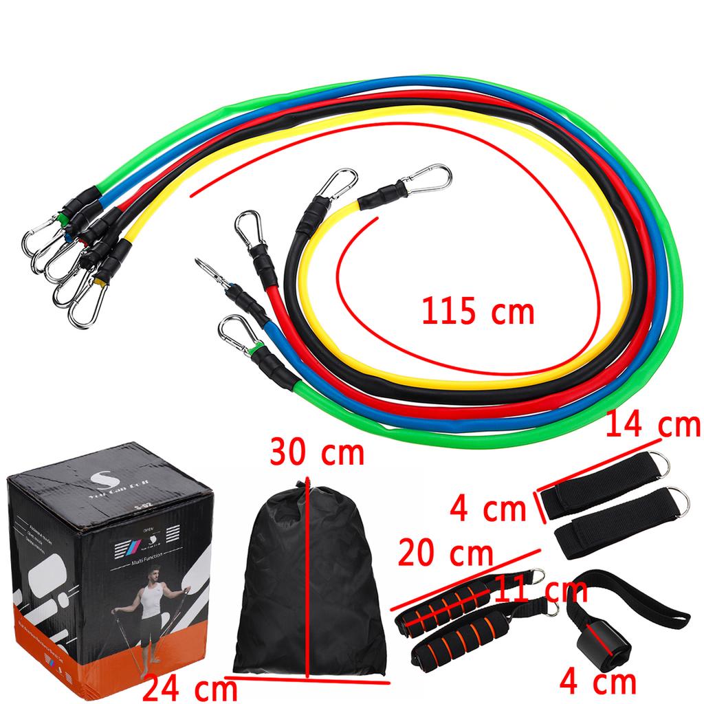 Buy 11 Pcs Natural Rubber Loop Tube Set Fitness Tubes Resistance Bands ...