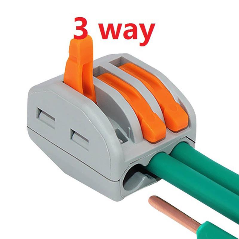 3 Way Reusable Spring Lever Terminal Block Electric Cable Connector ...