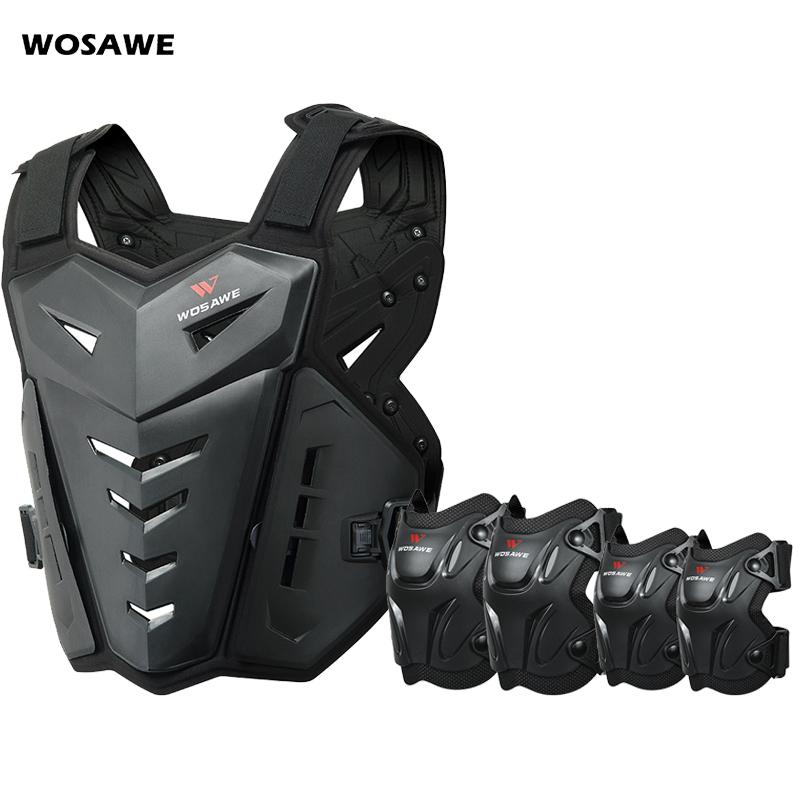 Buy Motorcycle Protector Sets WOSAWE Adults Armor Vest Knee Elbow Pads ...