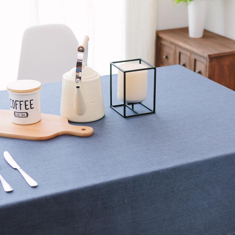 Buy Plain Simple Style Elegant Cotton Linen Table Cloth Rectangular ...