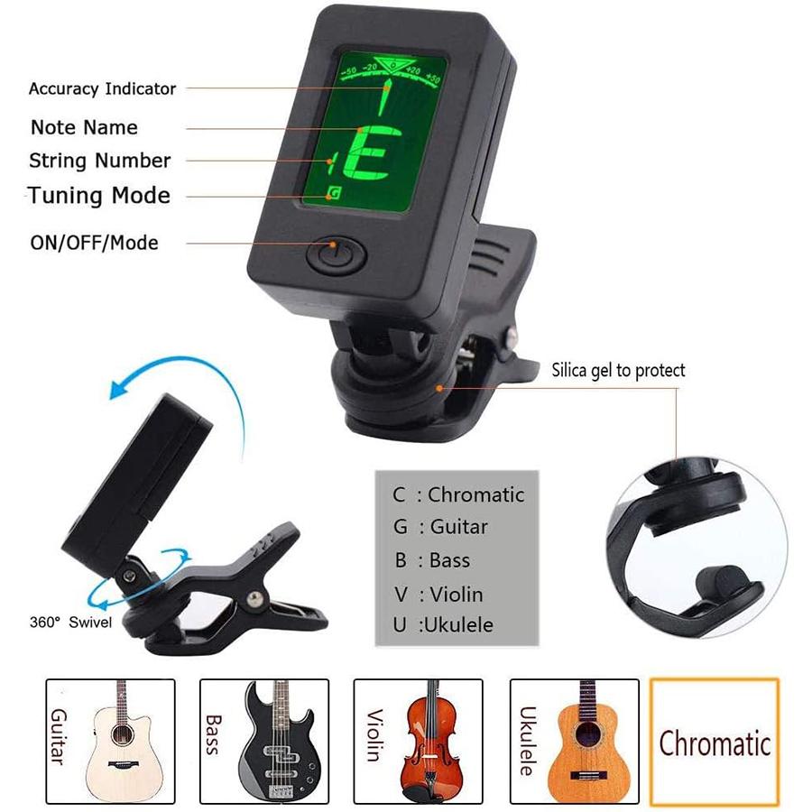 Cheap Capo, Guitar Capo, Rosewood Capo with Guitar Tuner, Clip-On Tuner ...