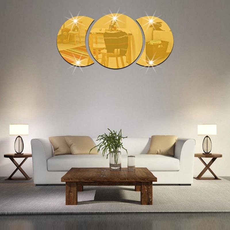 Buy Mirror Tile Wall Sticker 3D Decal Mosaic Stick On Modern Art Room ...