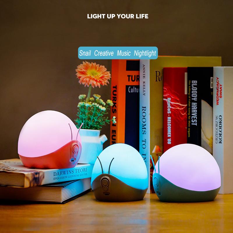Buy Fashion USB Rechargeable Snail Night Light with Music Colorful Cool ...