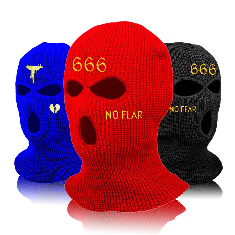 Buy Limited Embroidery Full Face Cover Ski Mask Hat 3 Holes Neon ...
