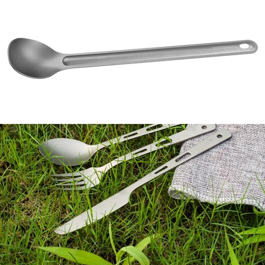 Buy Titanium Tableware Cutlery Long Handle Outdoor Picnic Backpacking ...