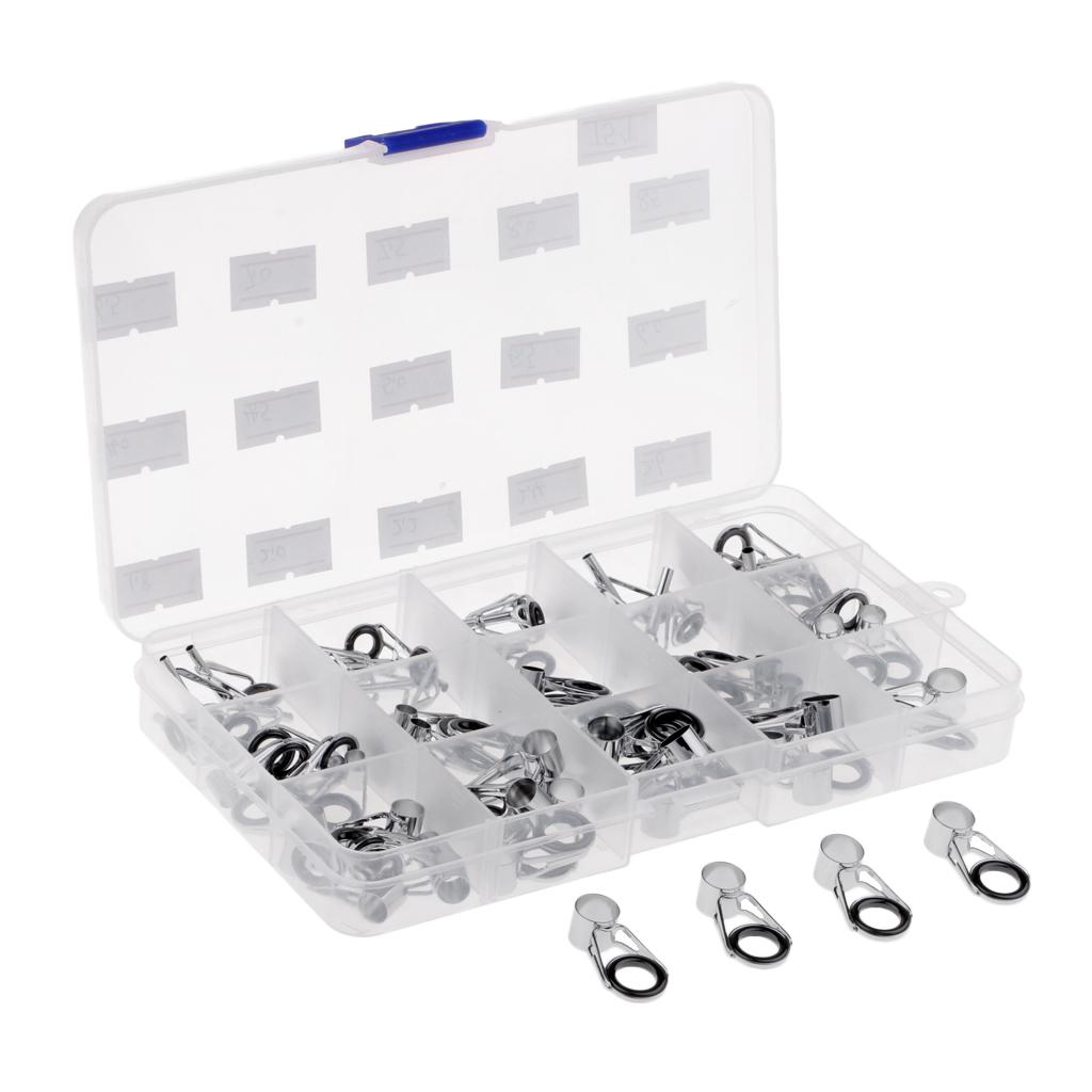 Buy 75pcs Fishing Rod Guides Top Tips Ring Set Spinning Eye Repair Kit ...