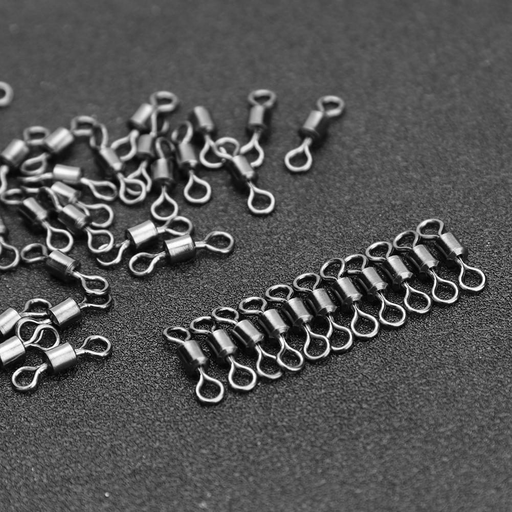 Buy 50pcs Fishing Swivel Ball Bearing Solid Rings Hook Connector ...