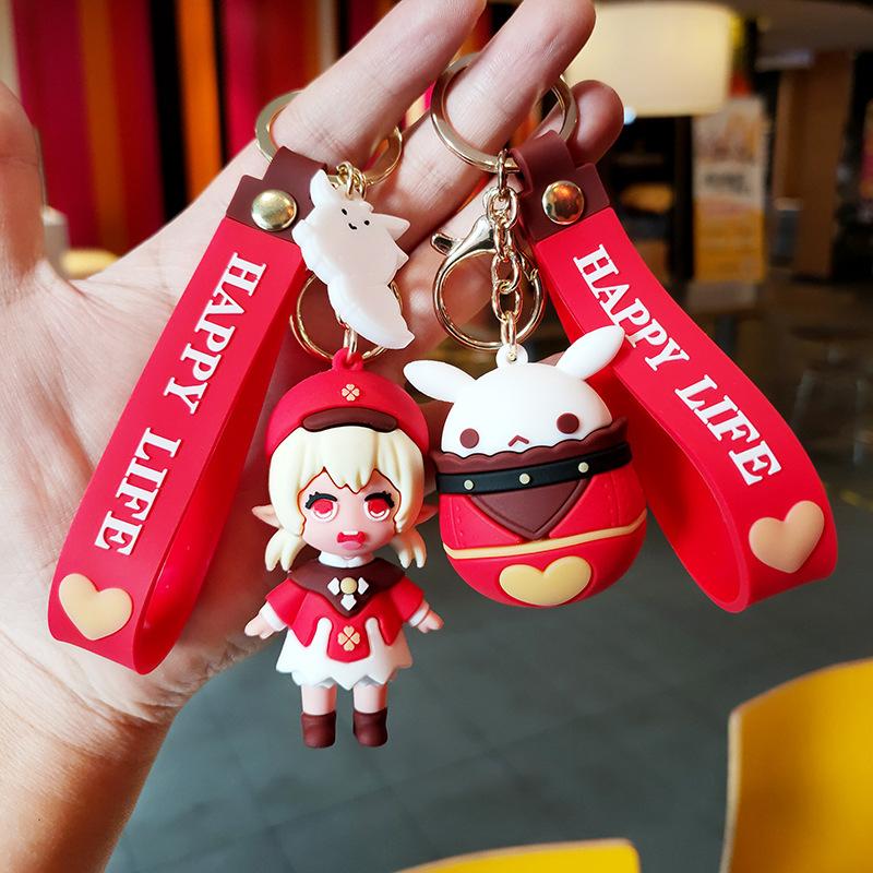 Buy Cartoon Anime Game Genshin Impact Klee Pendant Kawaii Keychains Car ...