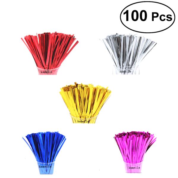 Buy 100pcs Metallic Candy Ties Twist Ties Bread Ties Easy To Twist ...