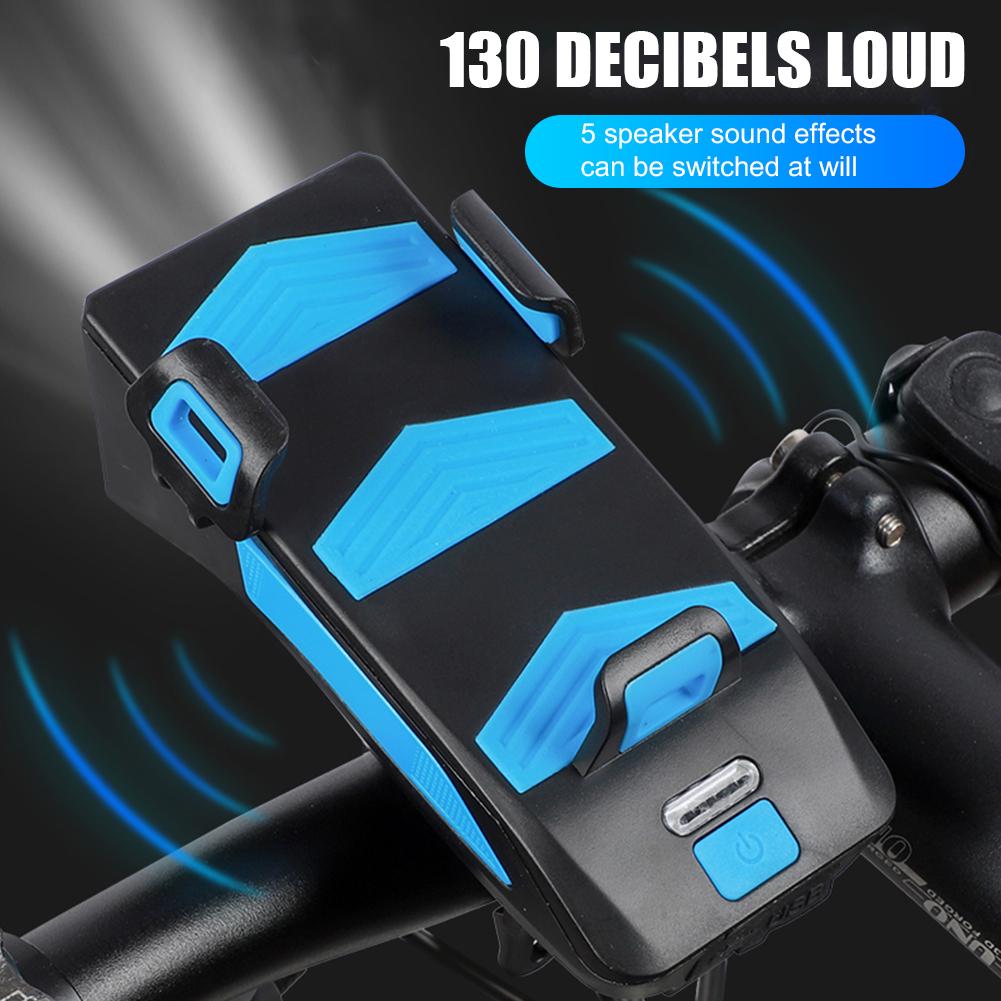 Buy 4 in 1 Bicycle Phone Charger Holder Speaker Headlight Alarm Cycling ...