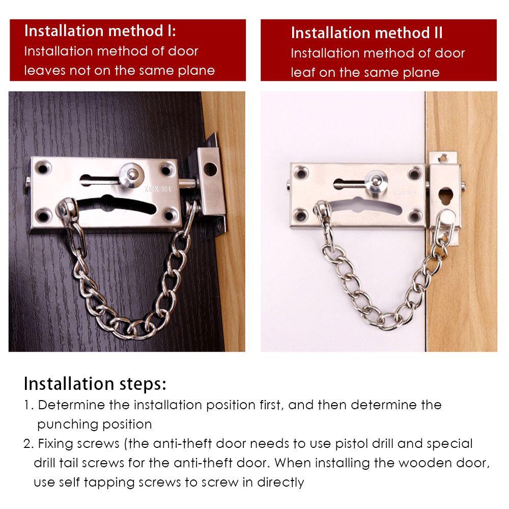 Buy Buckle Chain Lock Door Bolts Door Lock Insurance Stainless Steel ...