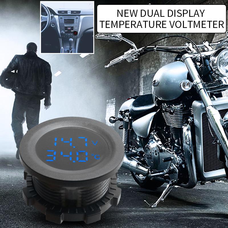 Buy High Quality Motorcycle Voltmeter Voltage And Temperature Gauge Led ...