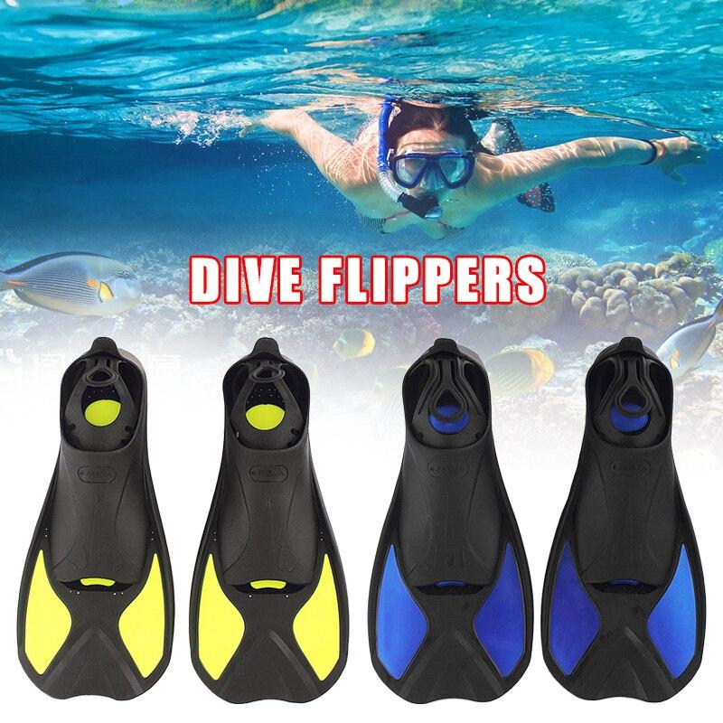 Cheap Flippers Fins Short Floating Training Swimming Fins Adults Kids ...